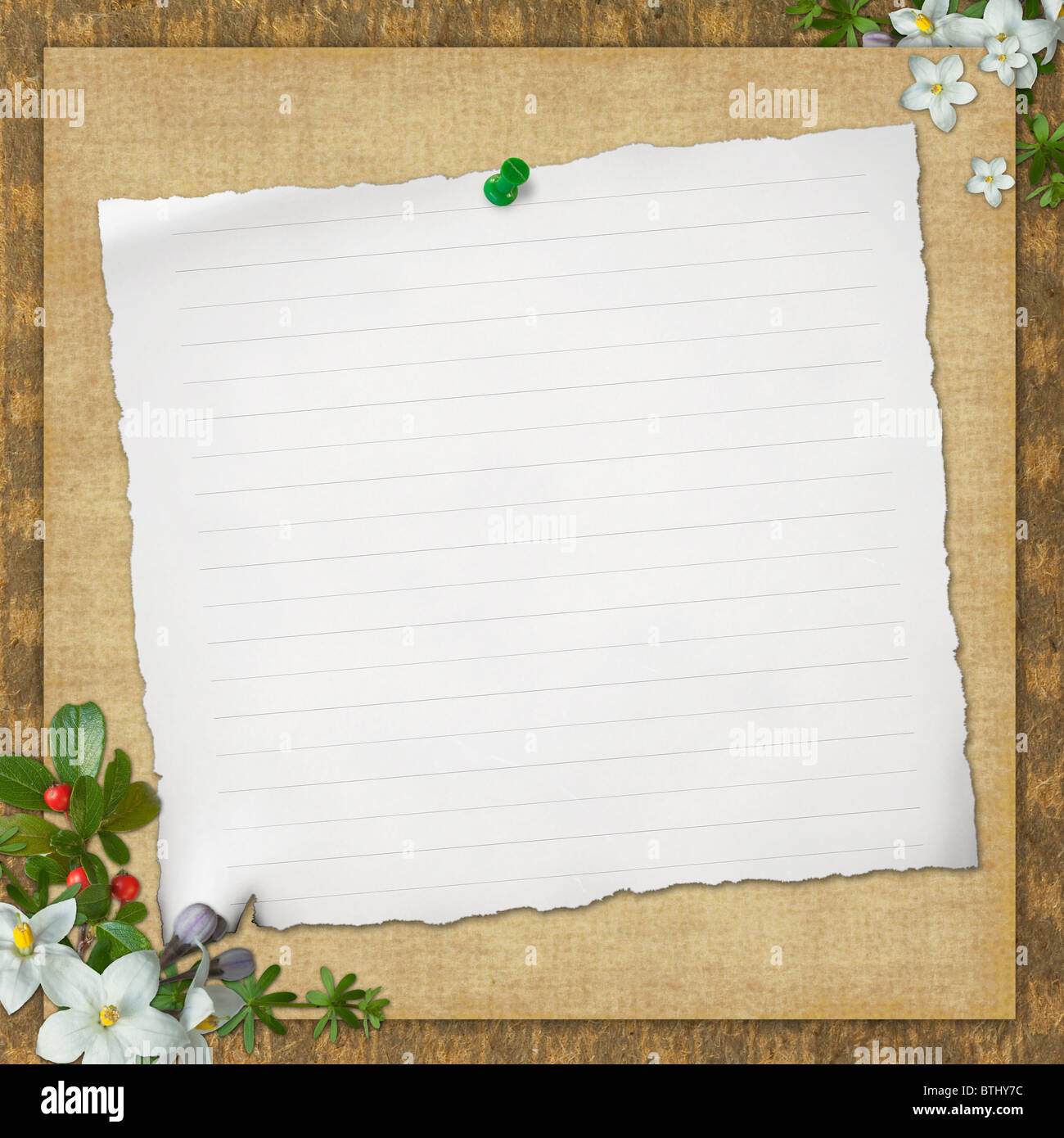 Blank note paper on textured background Stock Photo - Alamy