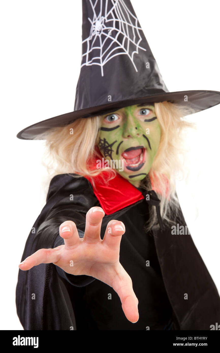 Witch green face black hat hi-res stock photography and images - Alamy