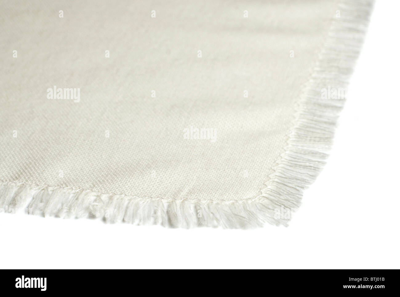 Close up of a white cotton napkin isolated on white background Stock ...