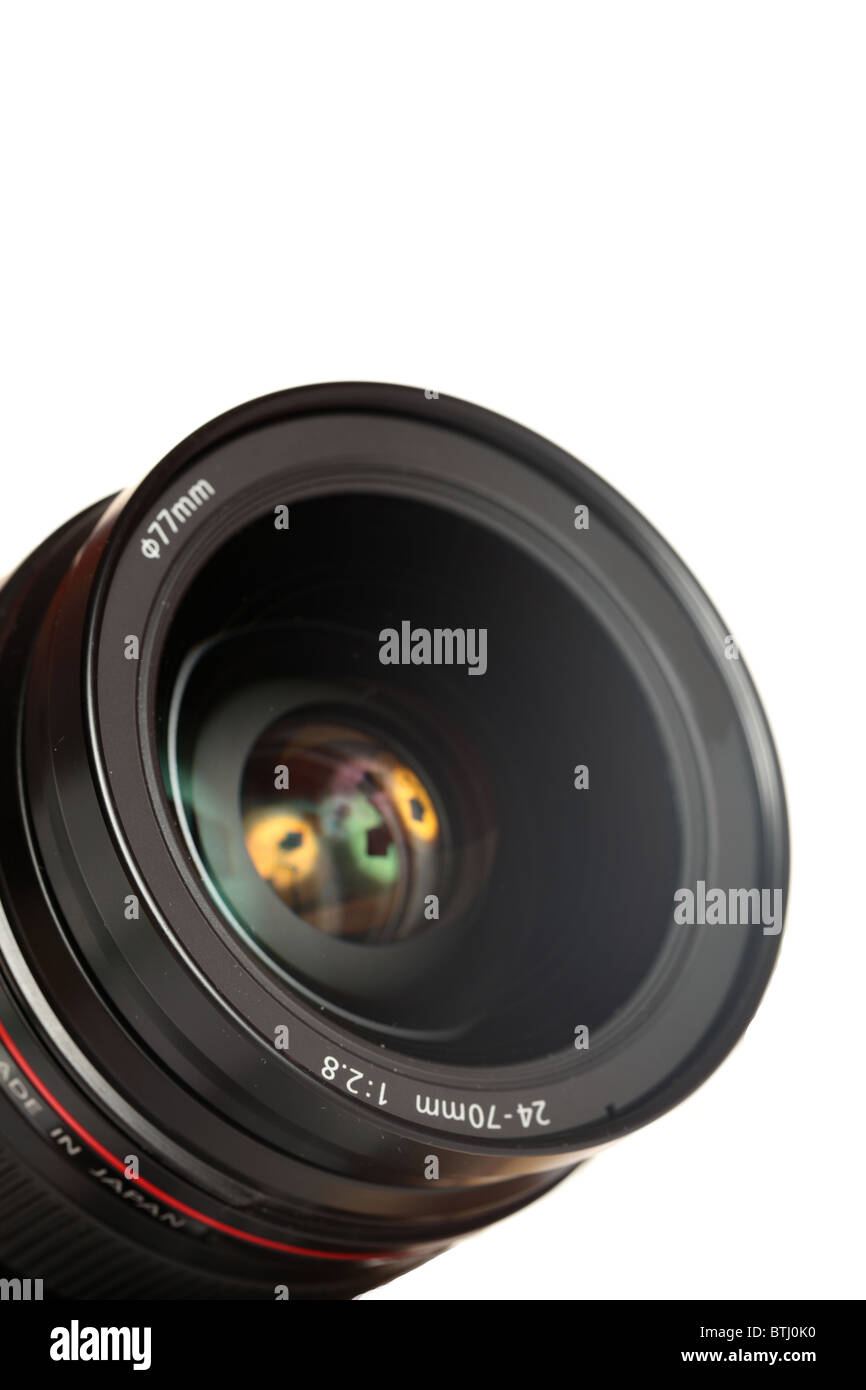 Black Digital SLR Camera Lens on White Isolated Background Stock Photo ...