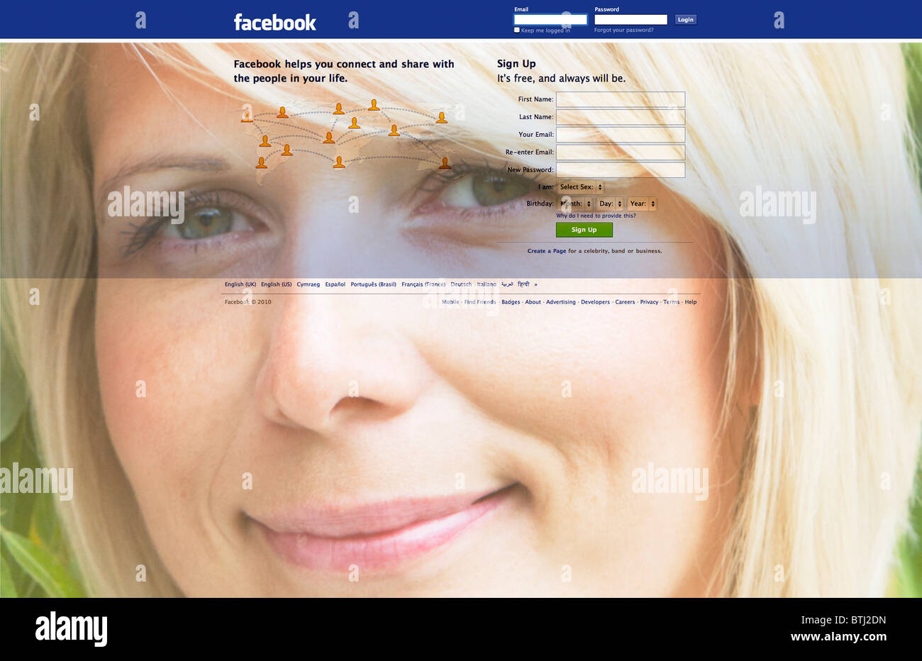 Facebook log in page Stock Photo - Alamy