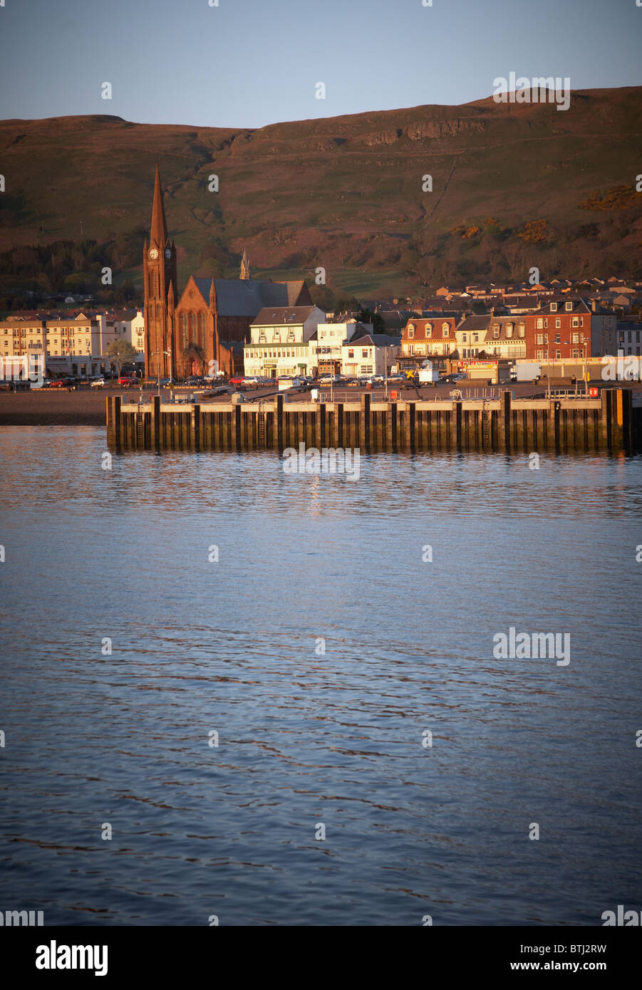 Views of Largs coastline from the ferry link between Largs and the Isle ...