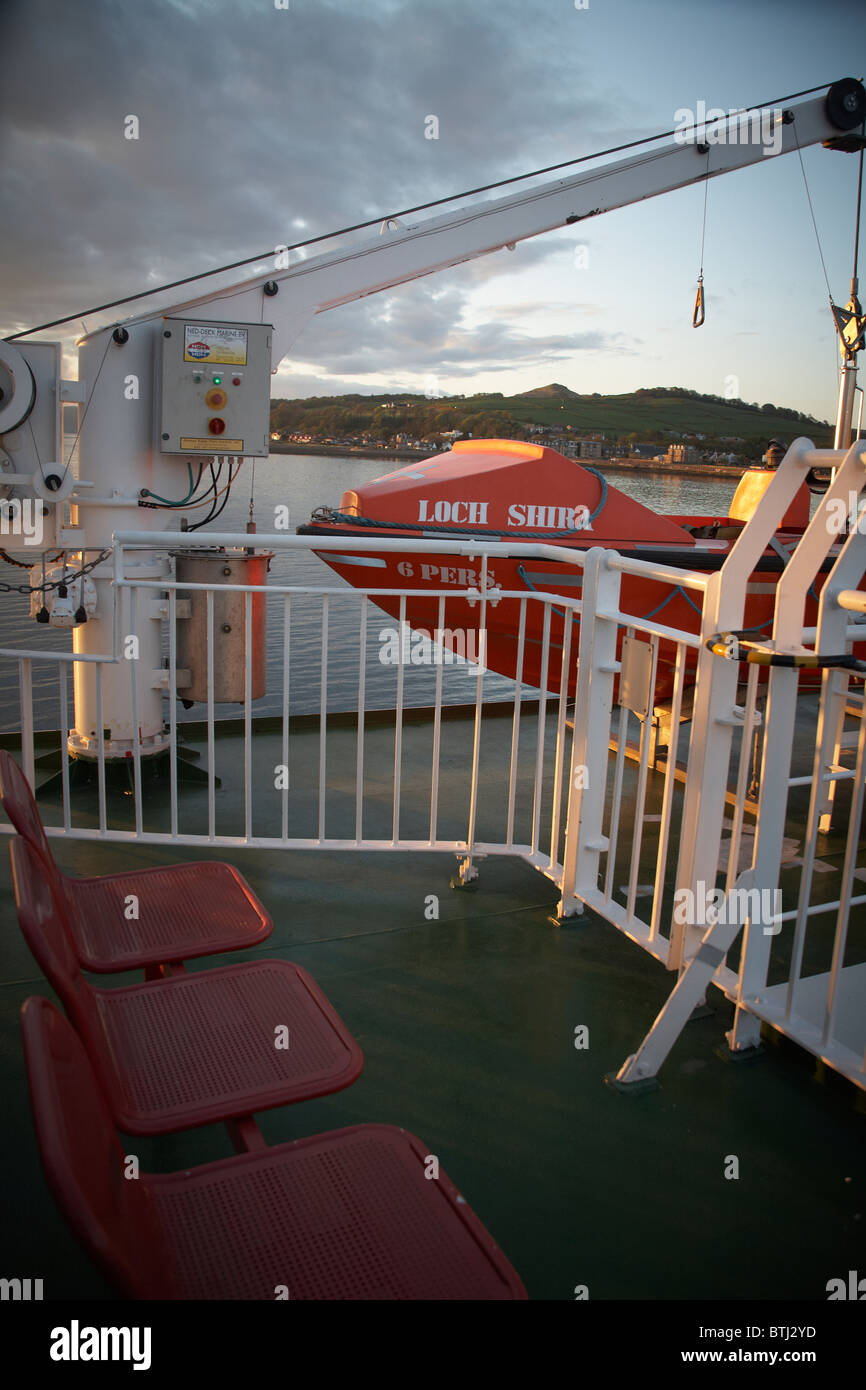 Views of Largs coastline from the ferry link between Largs and the Isle ...