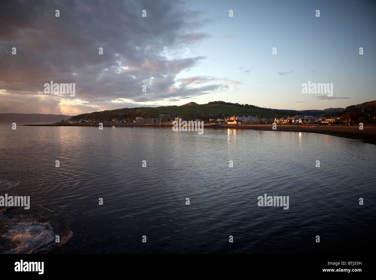 Views of Largs coastline from the ferry link between Largs and the Isle ...