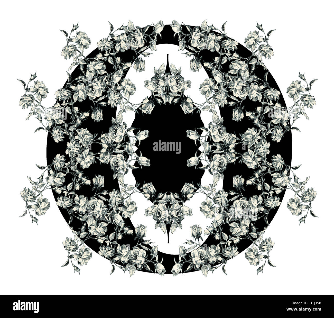 Luxuriously illustrated old capital letter O with flowers Stock Photo ...