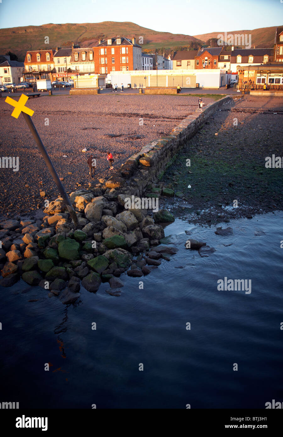 Views of Largs coastline from the ferry link between Largs and the Isle ...