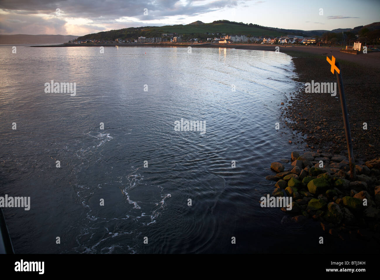 Views of Largs coastline from the ferry link between Largs and the Isle ...