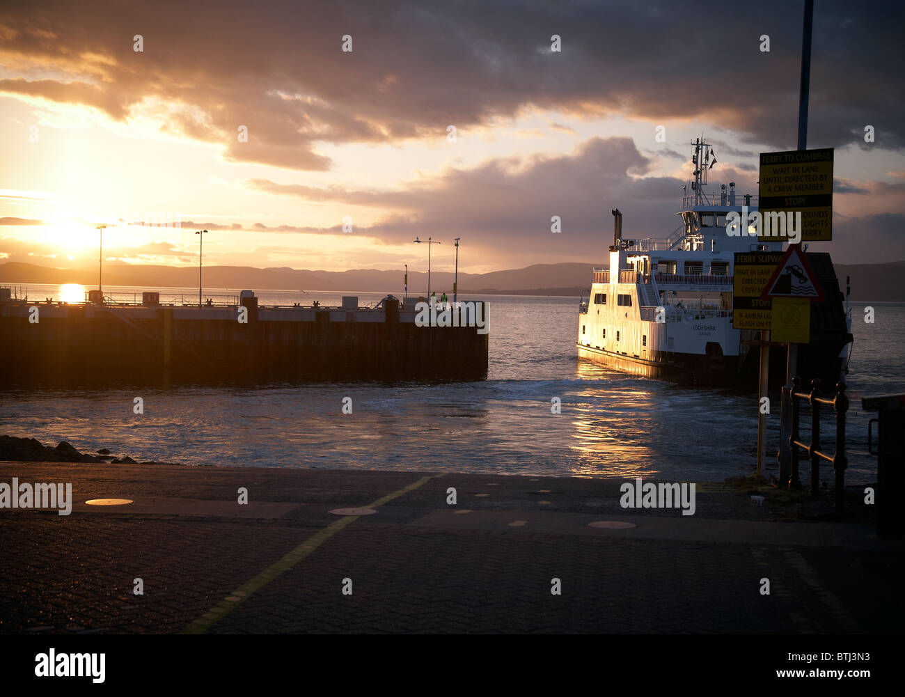 Views of Largs coastline from the ferry link between Largs and the Isle ...