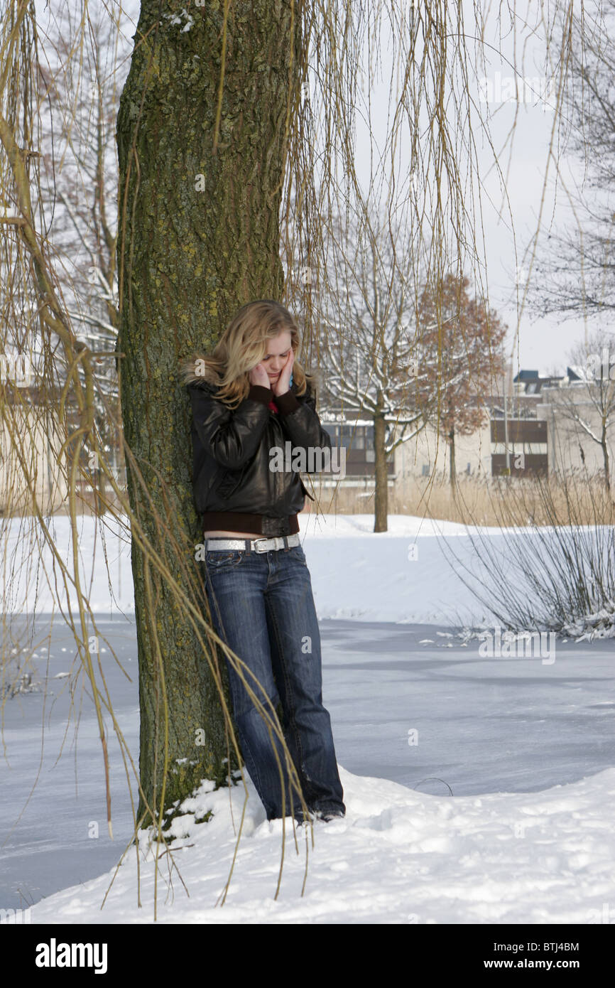 Crying face in snow hi-res stock photography and images - Alamy