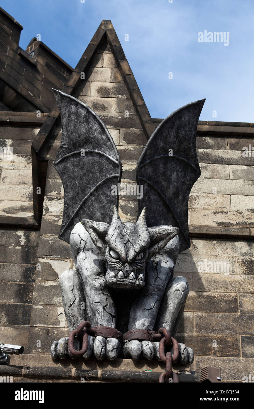 stone carved chained fierce winged monster, Eastern State Penitentiary ...