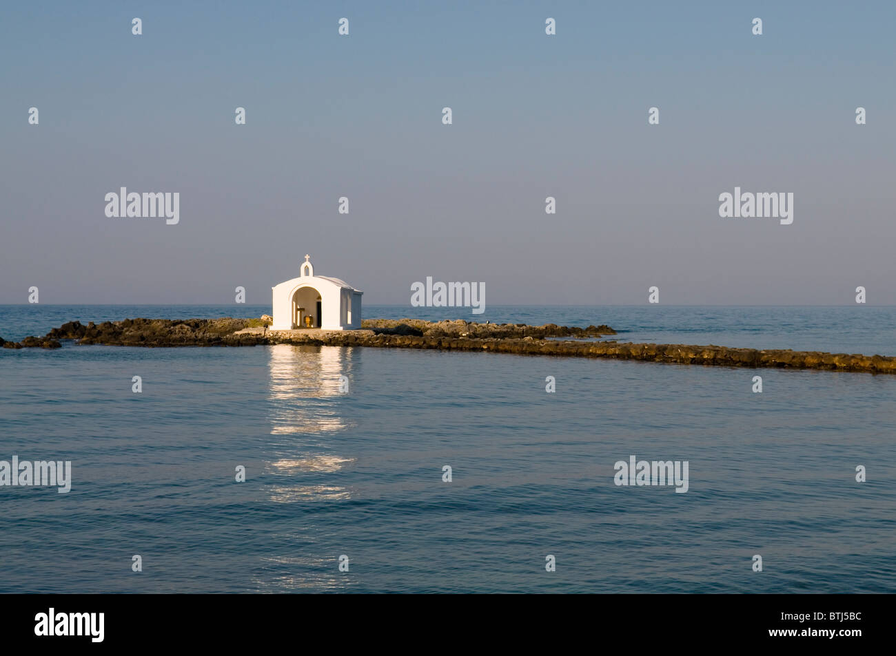 St Nicholas Chapel close to the harbour at Georgioupolis Crete Stock ...