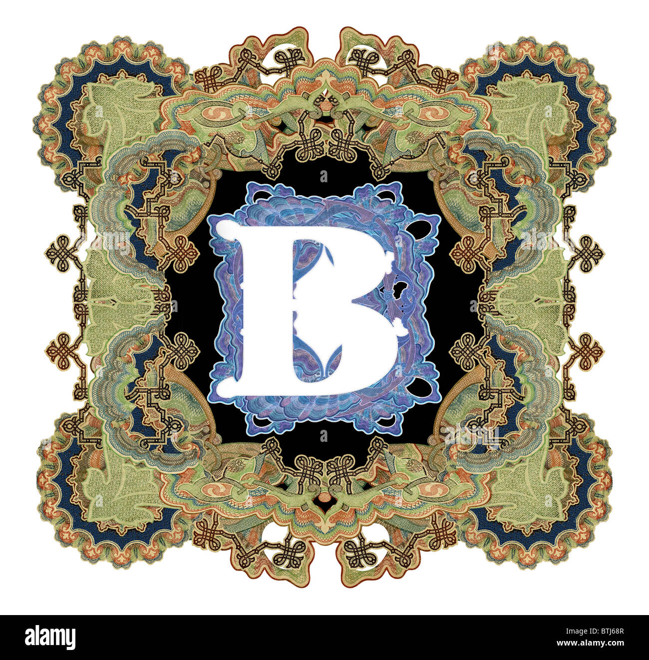 Luxuriously illustrated old capital letter B Stock Photo - Alamy