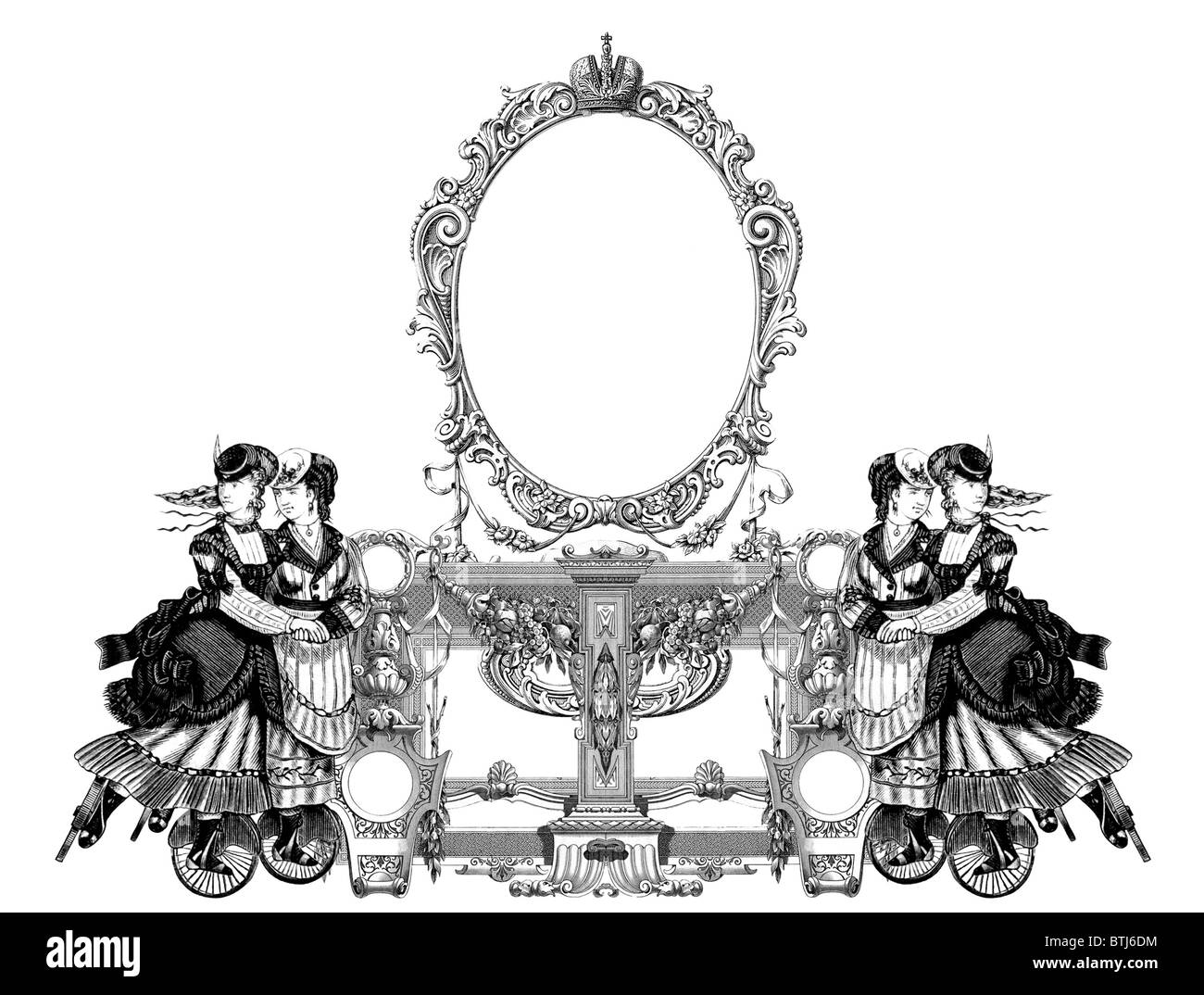 Luxuriously illustrated old victorian frame hi-res stock photography ...