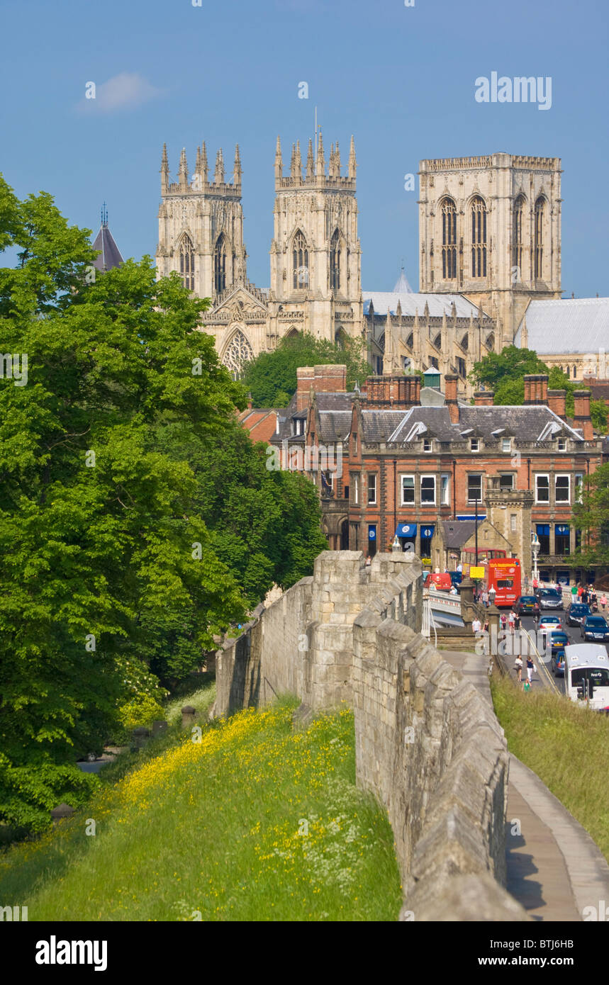 York Minster and a section of the historic city walls along Station ...