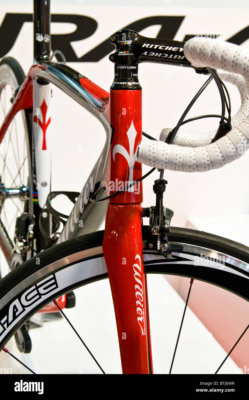 Shimano stand, Exibition bicycle and motorcycle, Milan 2010 Stock Photo ...