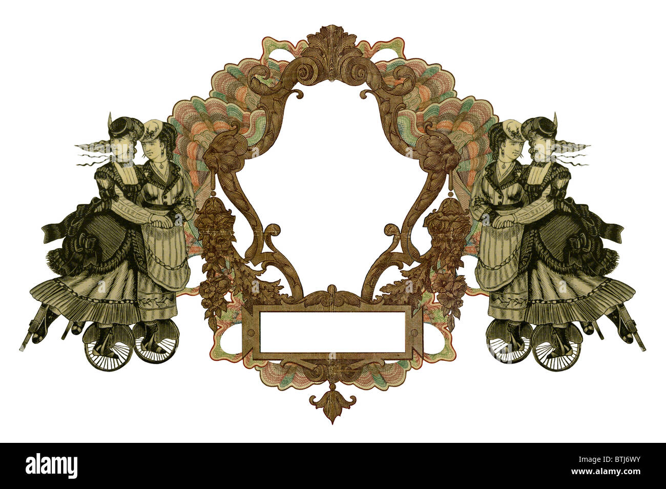 Luxuriously illustrated old victorian frame hi-res stock photography ...