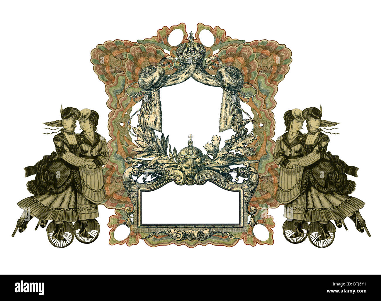 Luxuriously illustrated old victorian frame hi-res stock photography ...
