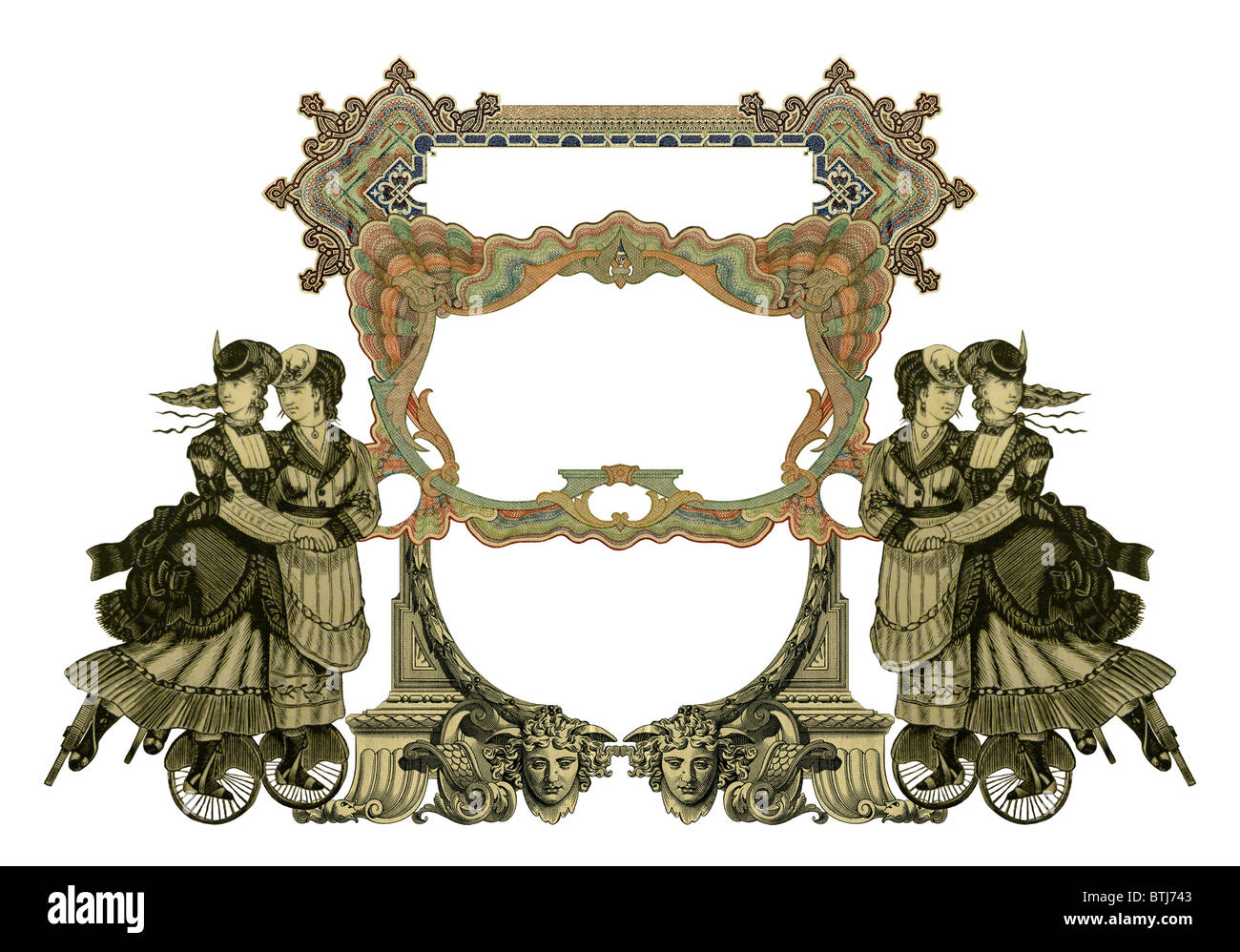 Luxuriously illustrated old victorian frame hi-res stock photography ...