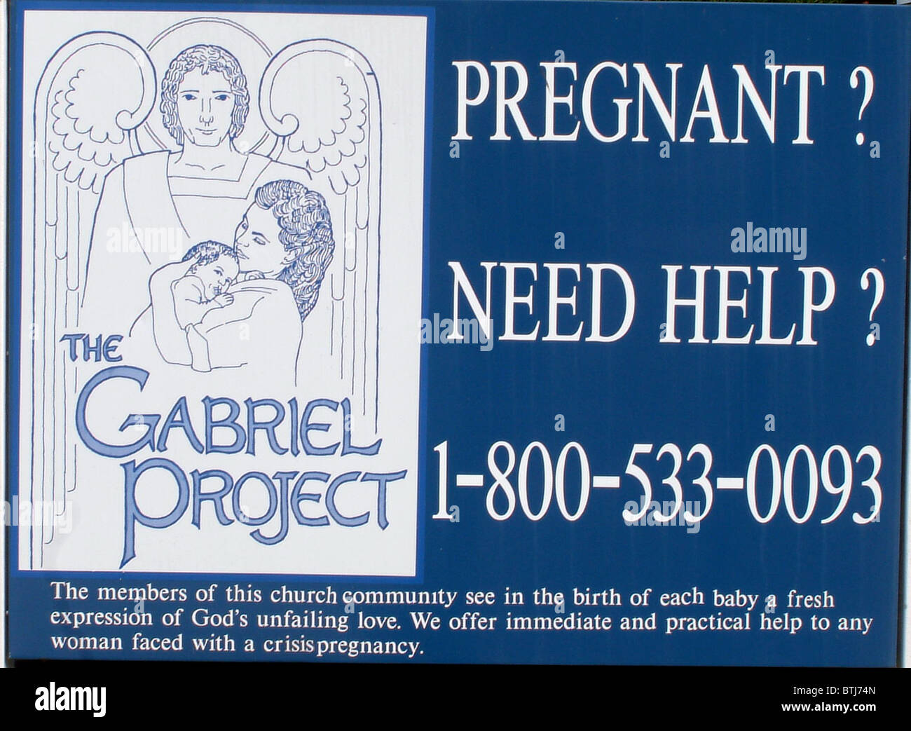 Gabriel Project Sign outside St Jeromes Catholic church in Hyattsville ...