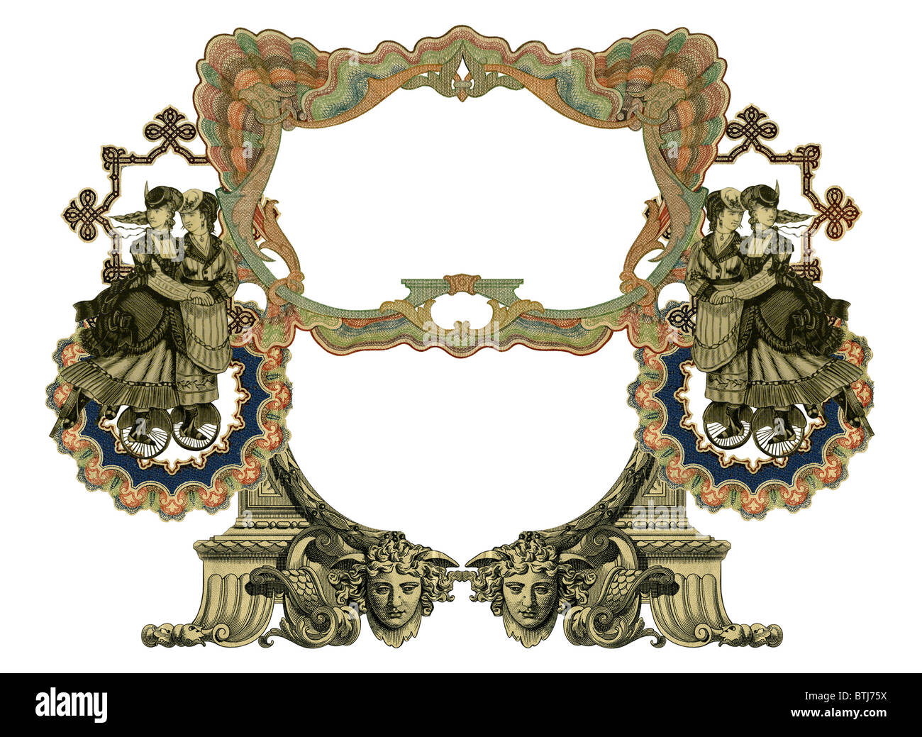 Luxuriously illustrated old victorian frame hi-res stock photography ...