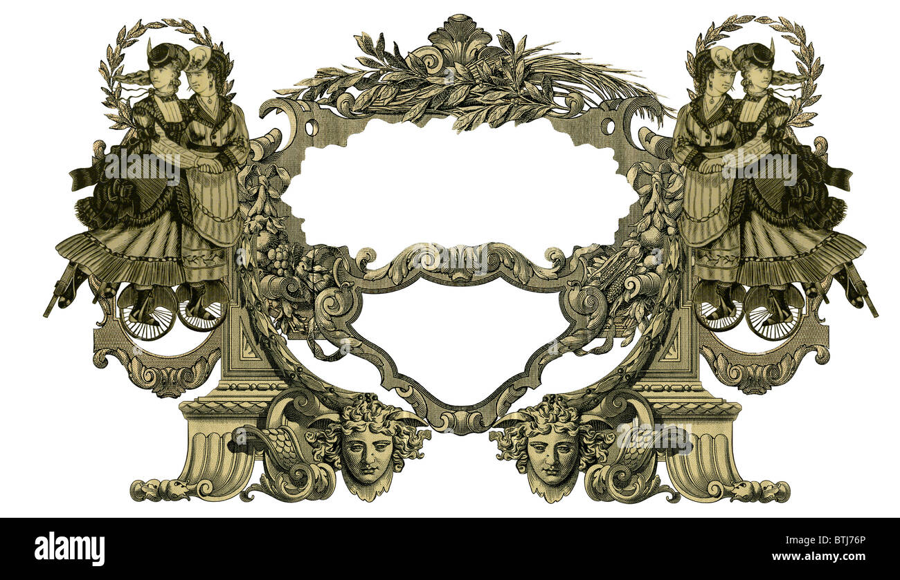 Luxuriously illustrated old victorian frame hi-res stock photography ...