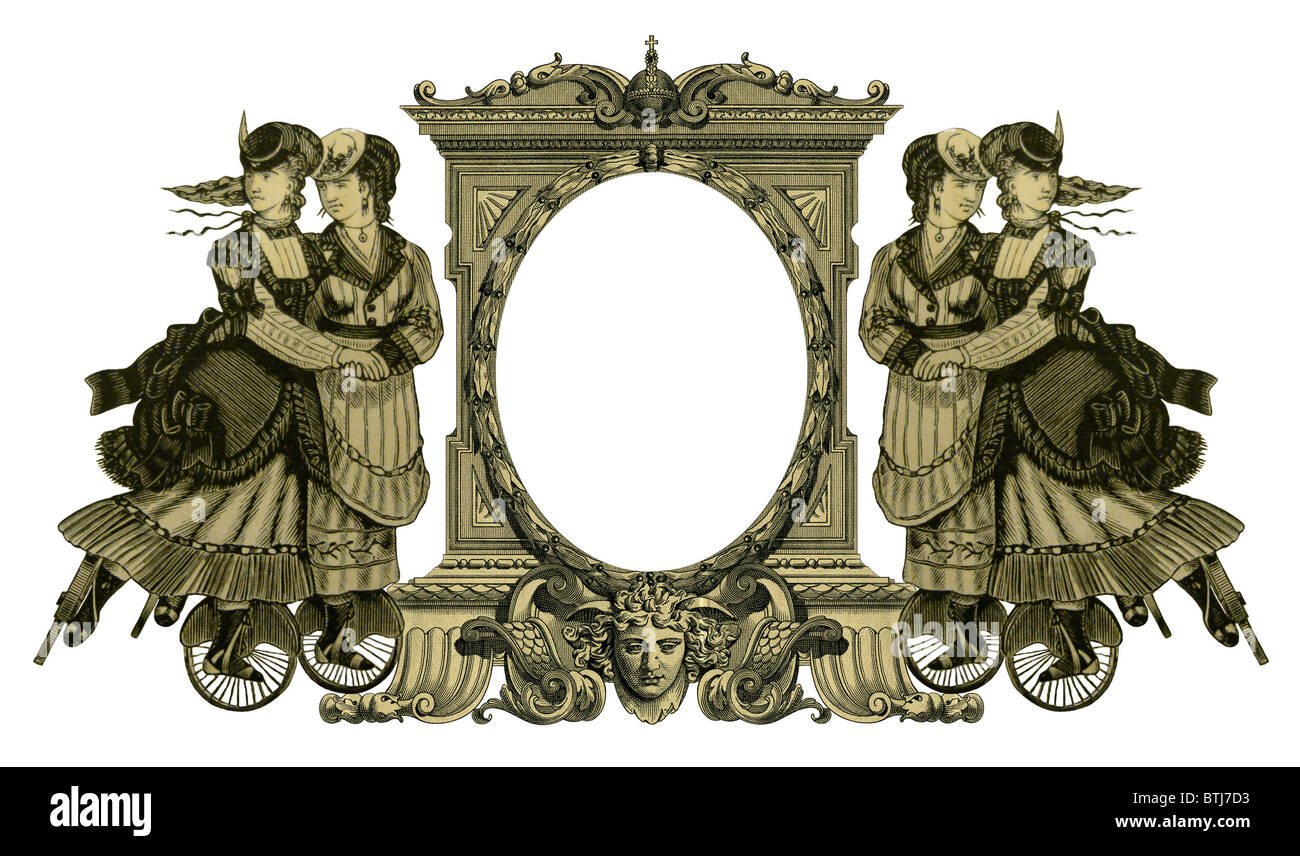 Luxuriously illustrated old victorian frame hi-res stock photography ...