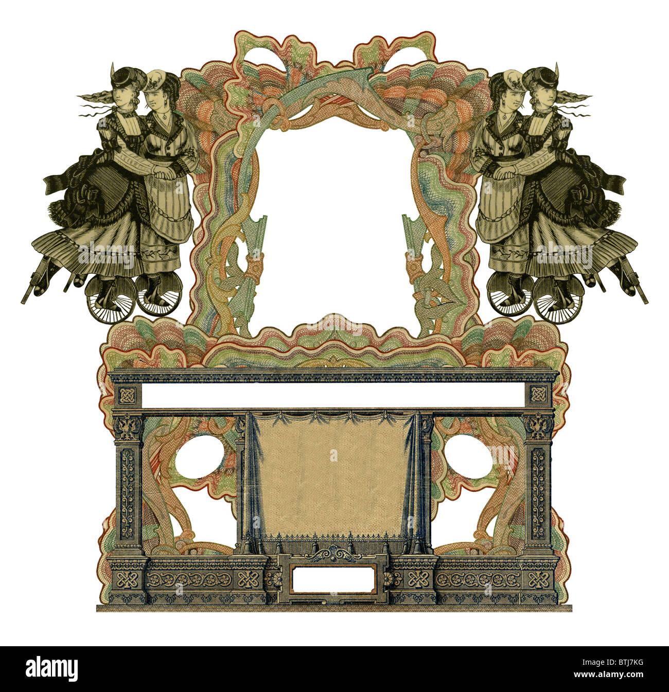 Luxuriously illustrated old victorian frame hi-res stock photography ...