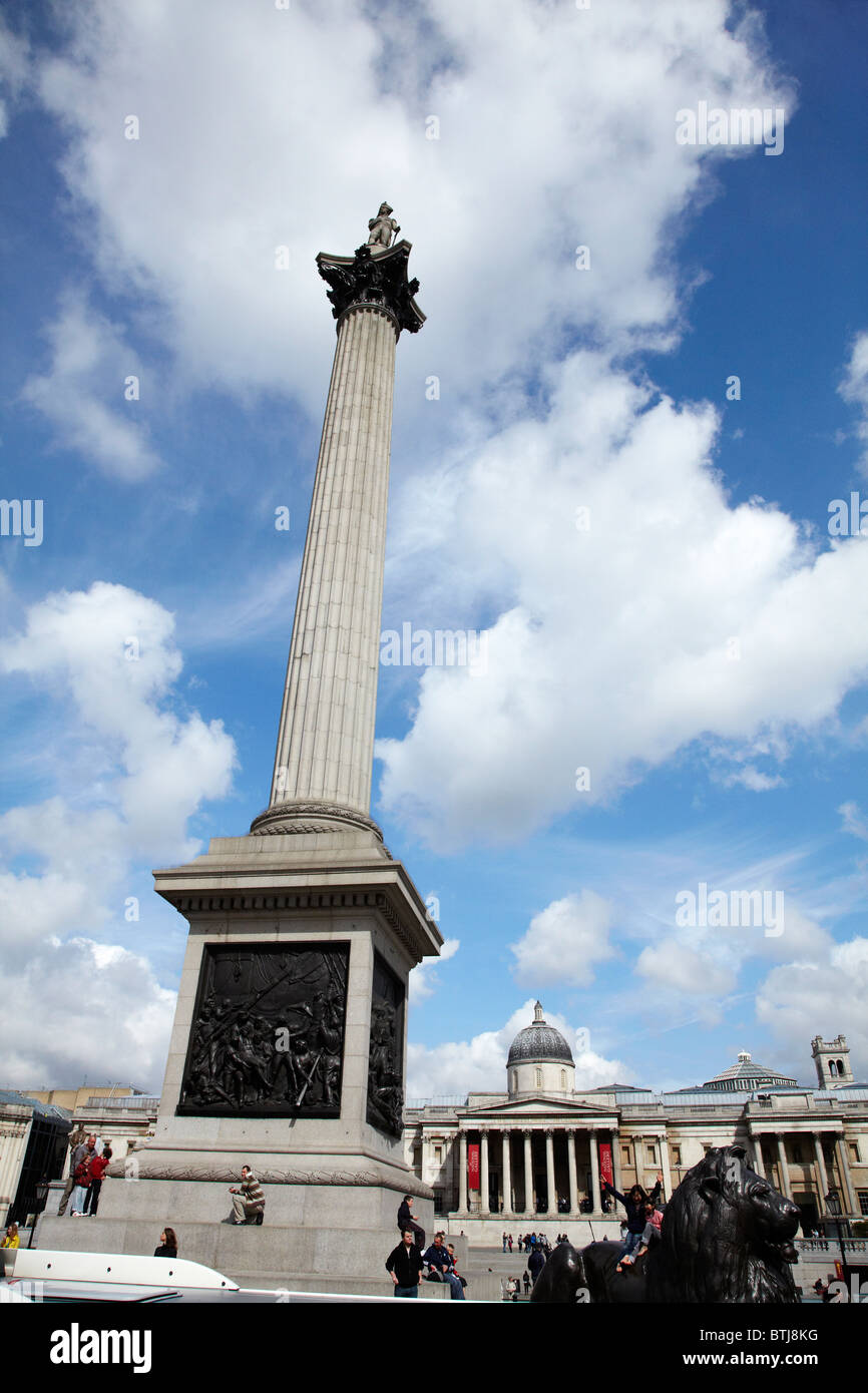 Nelson's Column, and The National Gallery, Trafalgar Square, London ...