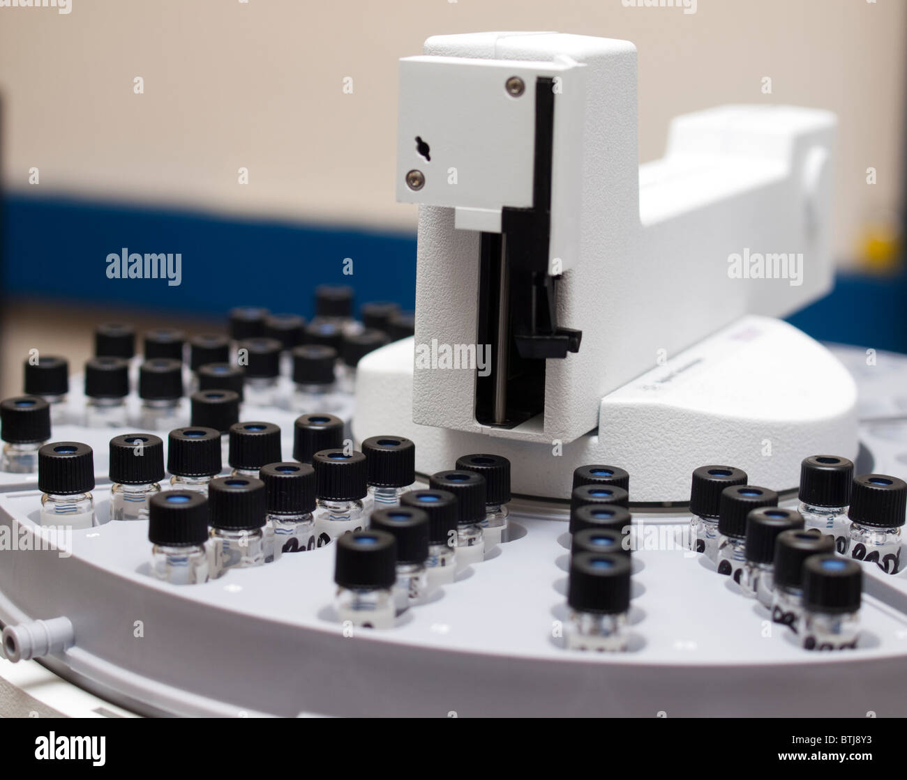 Sample vials on a Gas Chromatograph autosampler Stock Photo - Alamy
