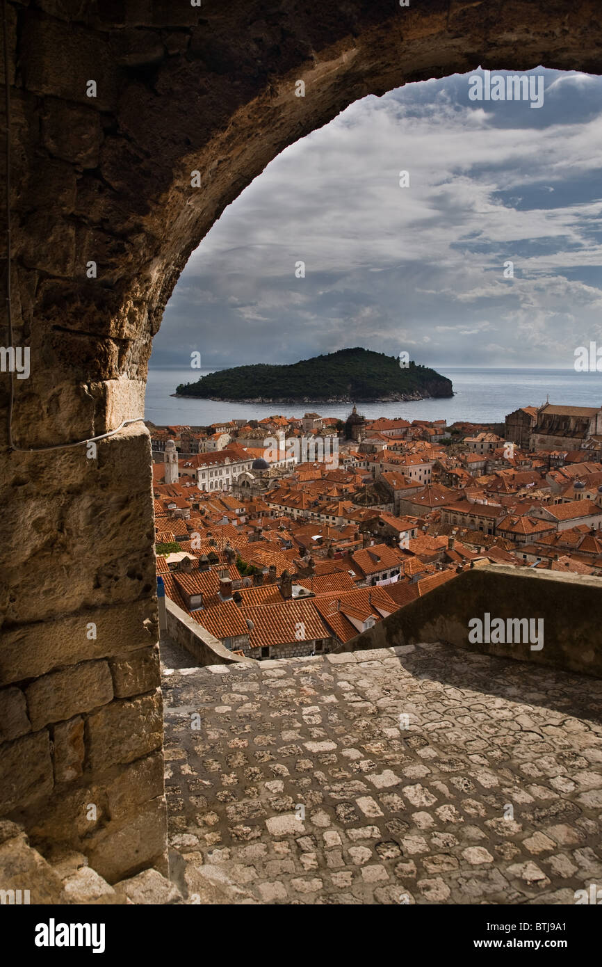Dubrovnik Walled City Croatia Popular European Cruise destination Stock ...