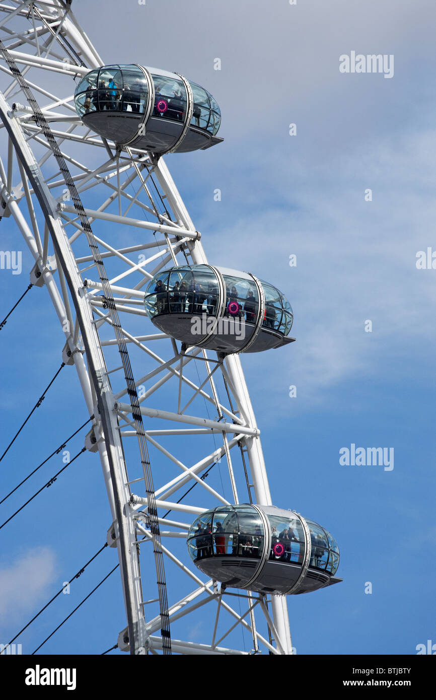 Passenger capsules on London Eye, London, England, United Kingdom Stock ...