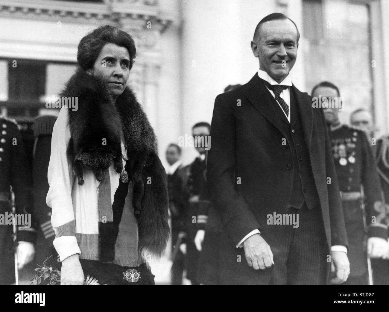First Lady Grace Coolidge and President Calvin Coolidge at the New Year ...
