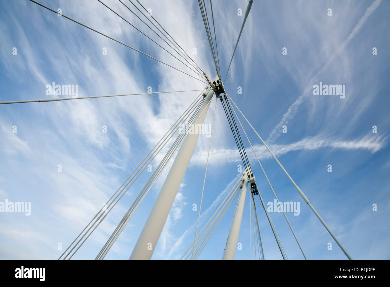 Bridge supports on a modern London Bridge below the London Eye Stock ...