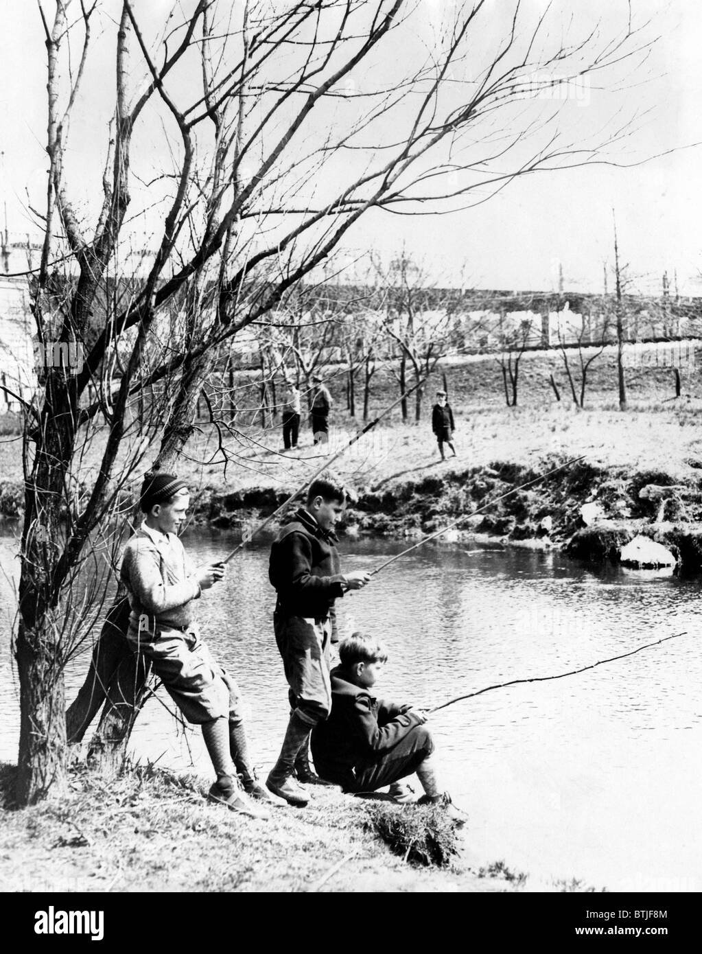 Fishing in the Bronx River, New York City, April, 1935. CSU Archives ...