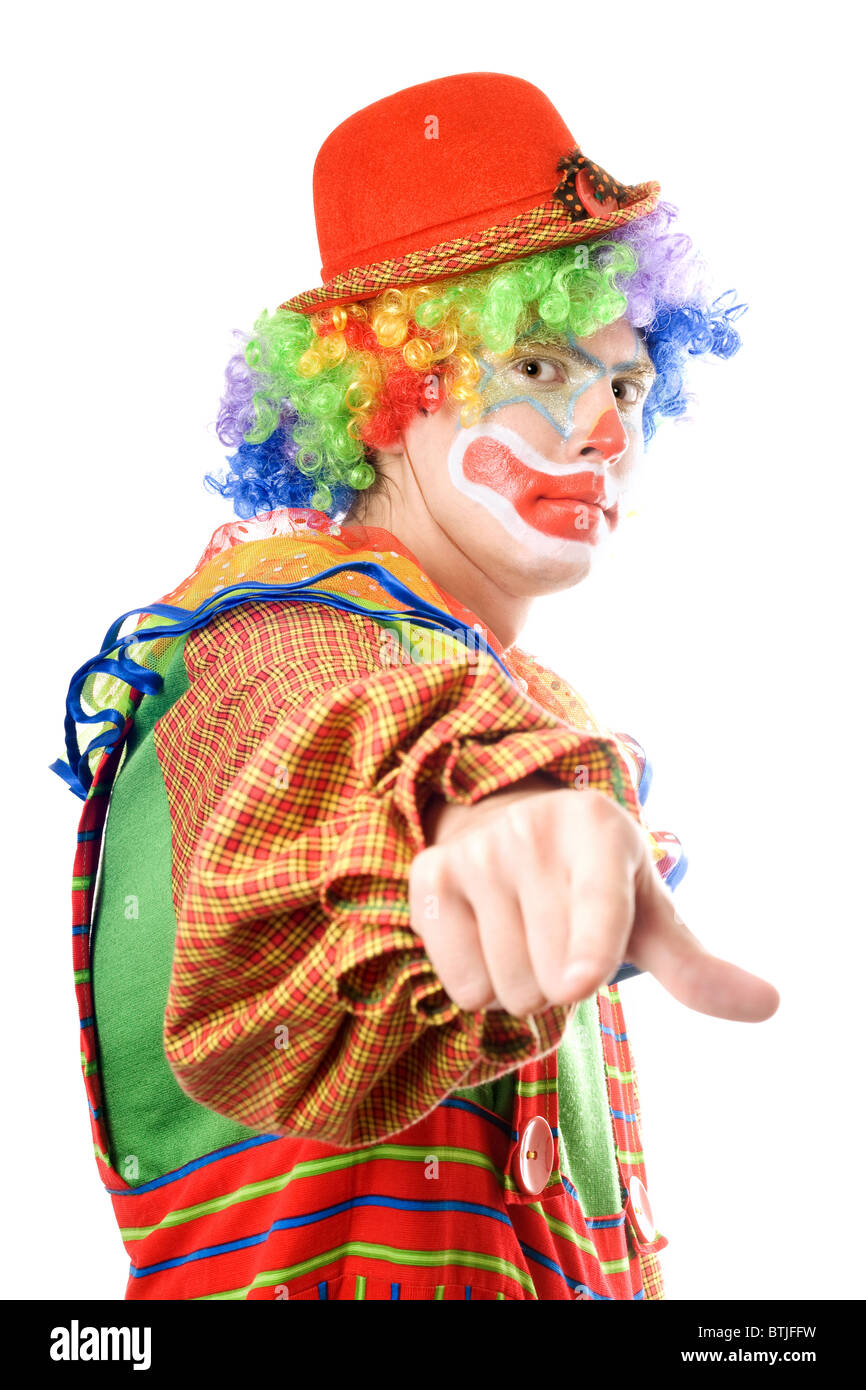 Funny clown portrait finger hi-res stock photography and images - Alamy