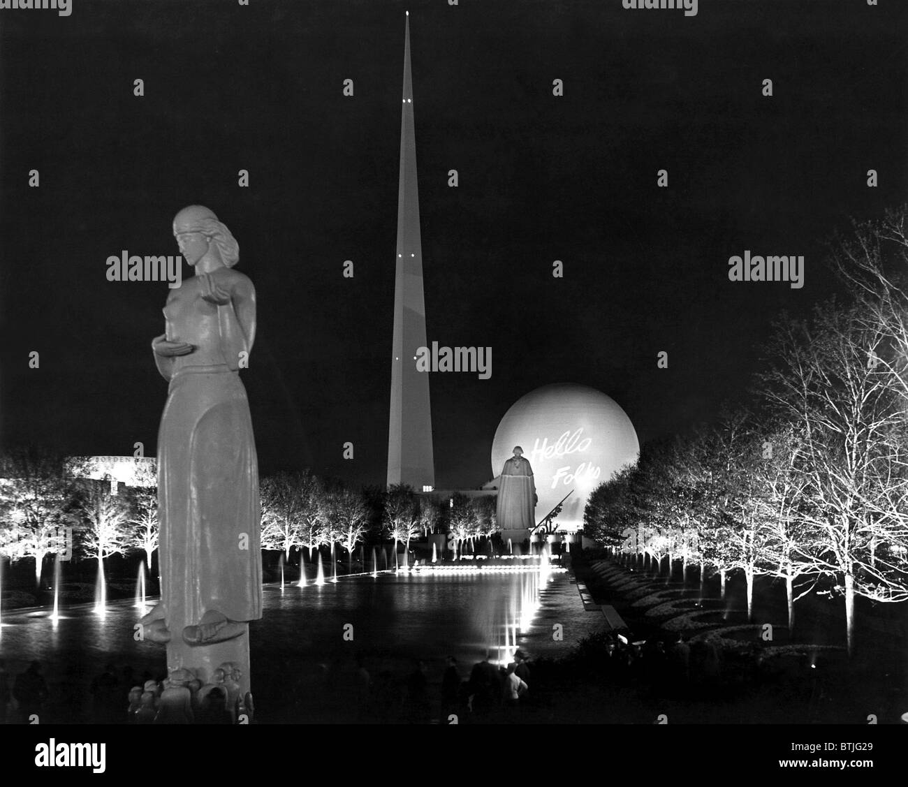 World's Fair, 1939, in Flushing, NY, the Trylon & Perisphere. CSU ...