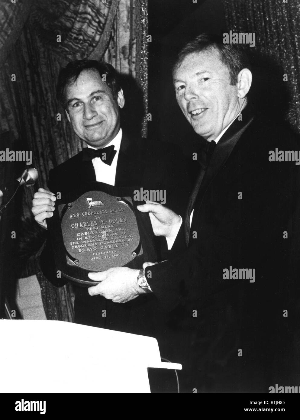 Charles F. Dolan (right) accept award for Bravo cable company's ...