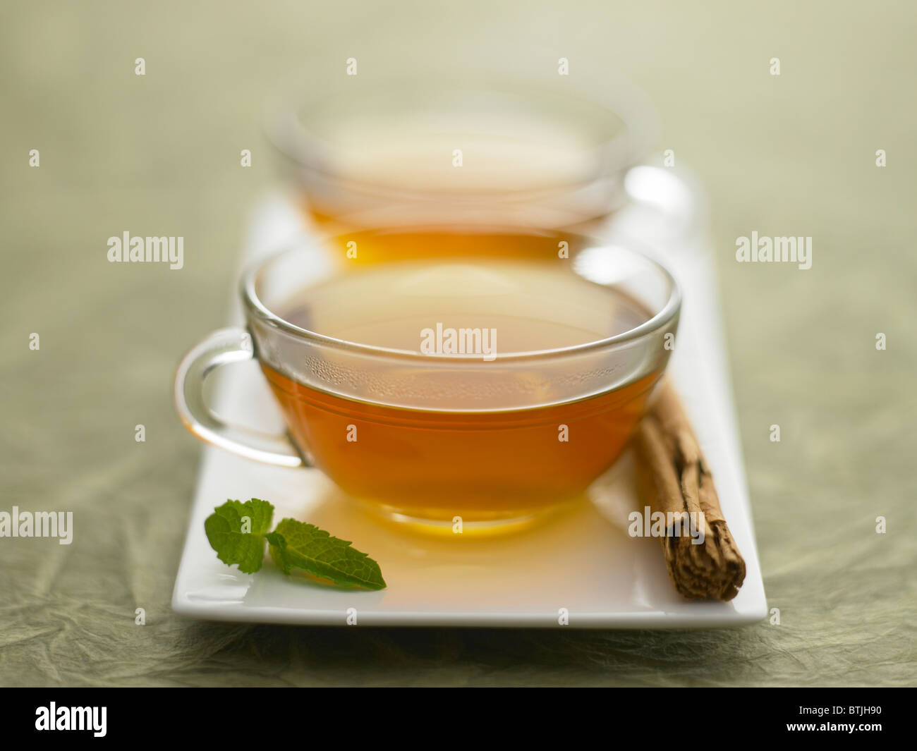 2 glass cups of tea without milk Stock Photo - Alamy