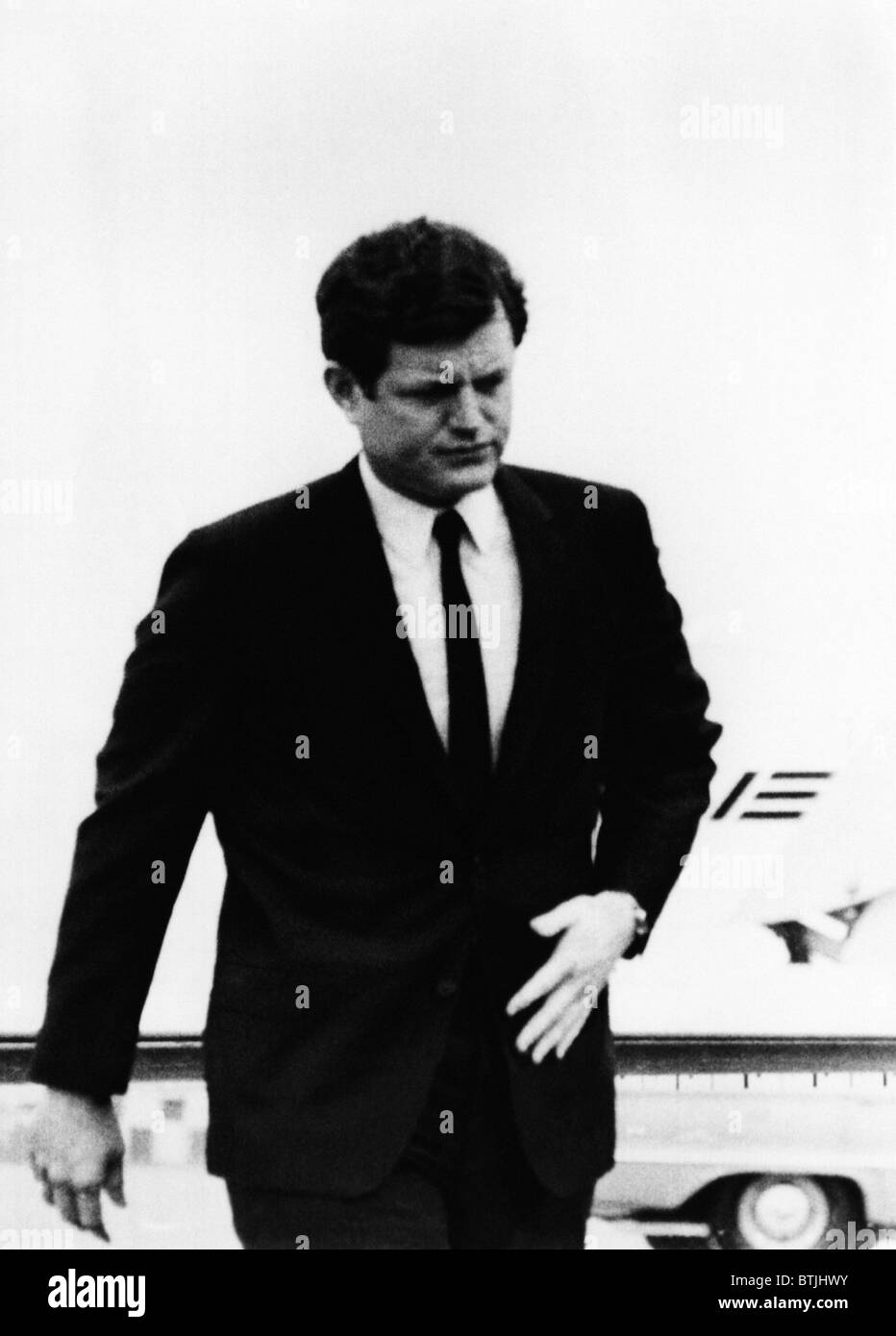 Senator Edward Kennedy, en route to visit his parents in Hyannis Port ...