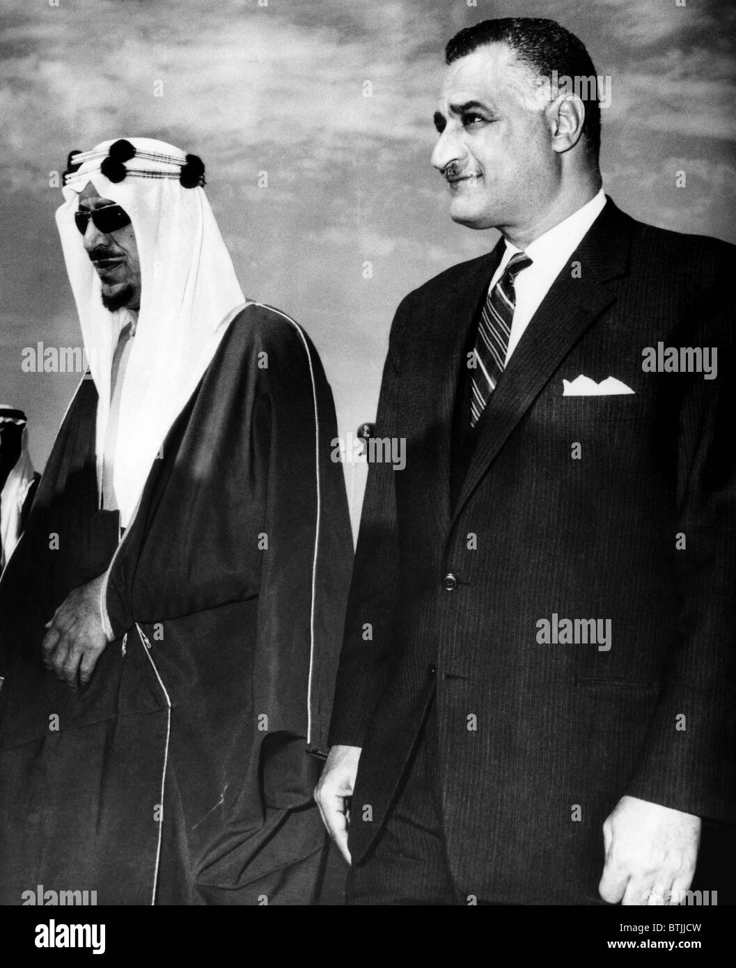 King Saud of Saudi Arabia, President of the United Arab Republic Gamal ...