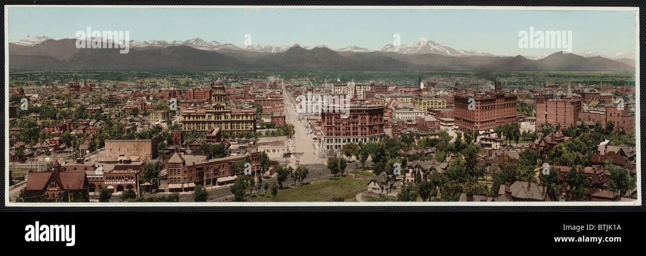 Denver, Colorado, photochrom by William Henry Jackson, circa 1898 Stock ...