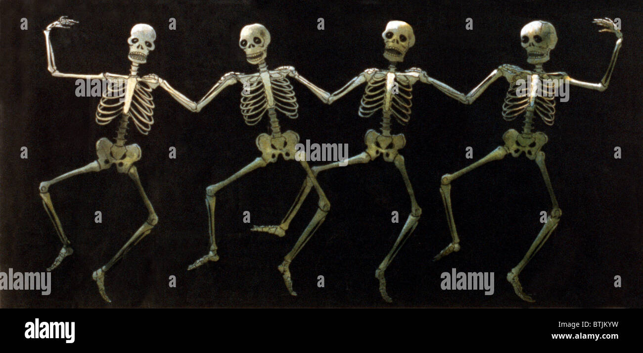 La Danse Macabre or Dance of Death; Dancing skeletons, circa 1890s ...