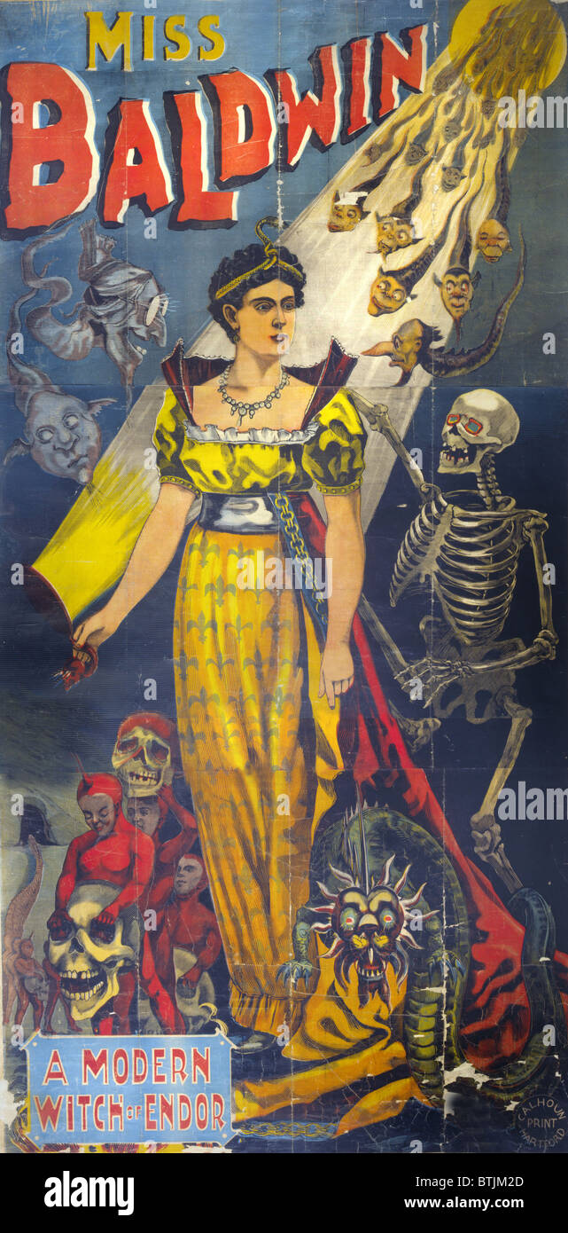 Poster for stage and magic show, for wife of Samri S. Baldwin, 'Miss ...