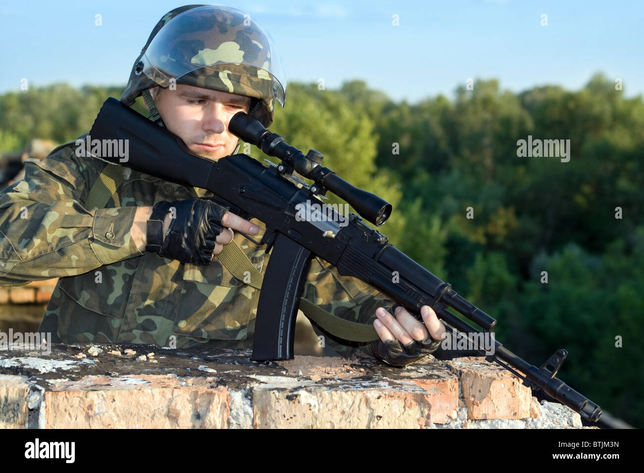 Portrait of sniper Stock Photo - Alamy