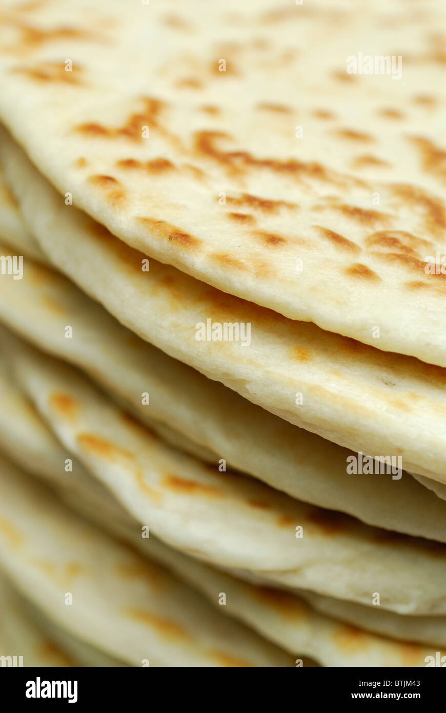 Ravenna. Italy. Stack of freshly made piadine, traditional flat bread ...