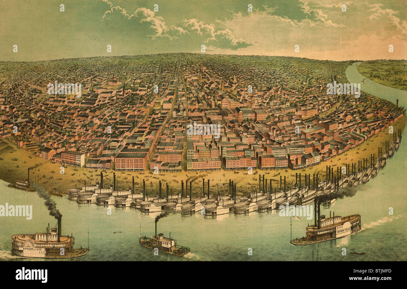 St. Louis, Missouri, as seen from above the Mississippi River. 1850s ...