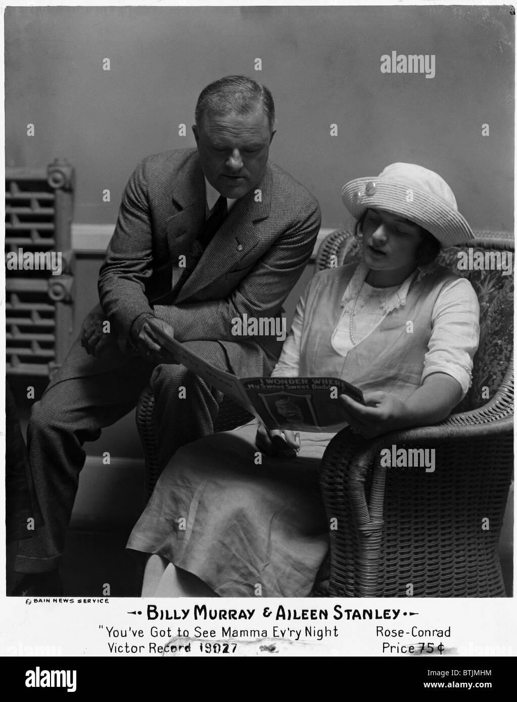 Billy Murray, Aileen Stanley, American singers, in an advertisement for ...
