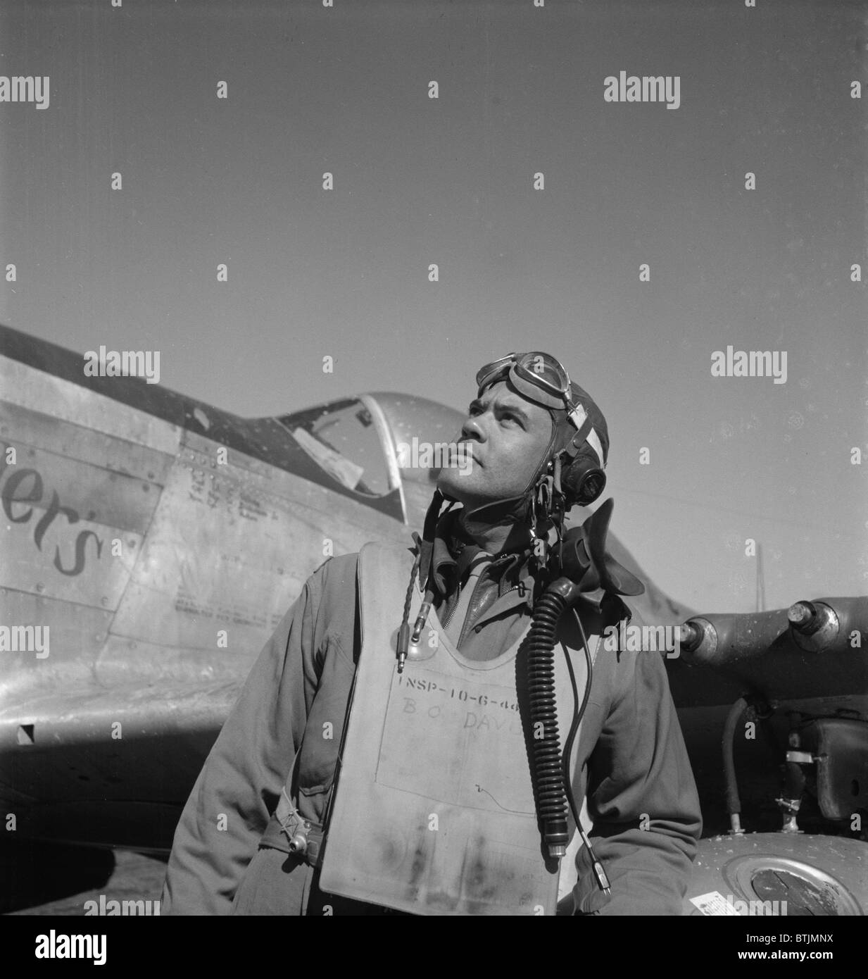 Colonel Benjamin O. Davis at an air base in Ramittelli, Italy ...