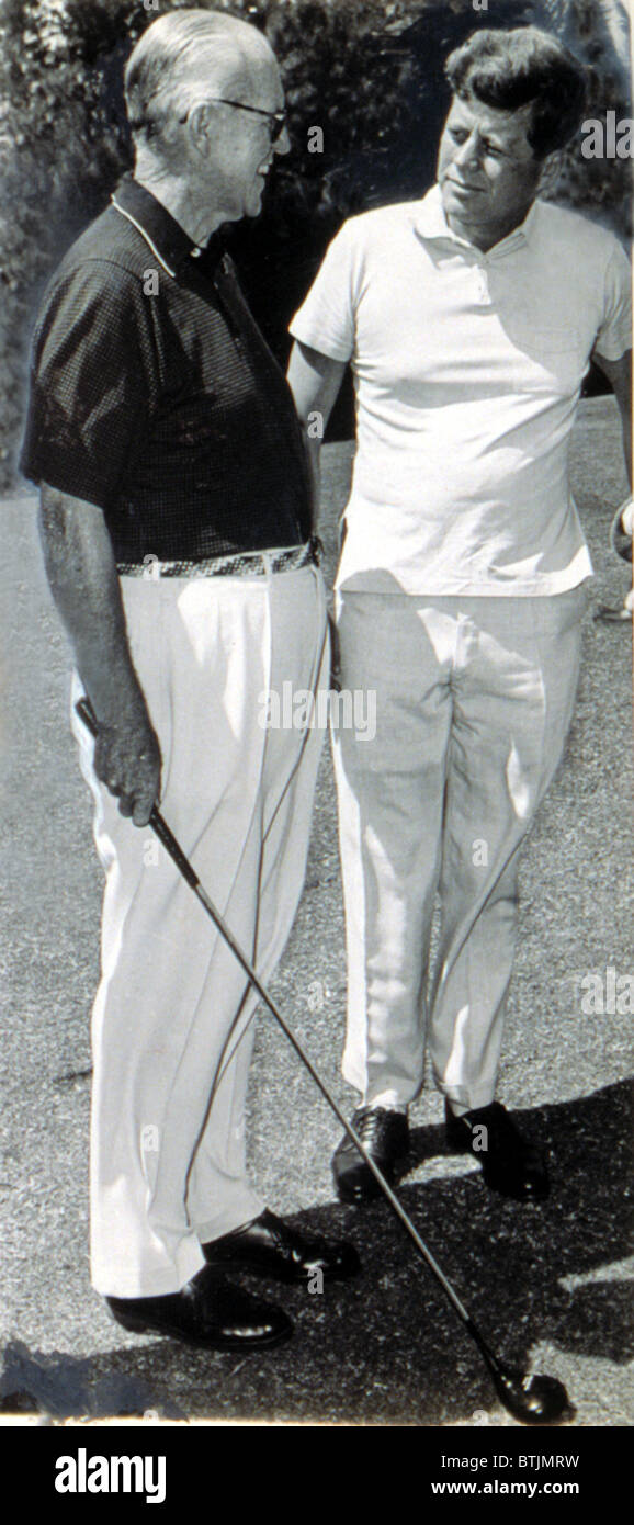 Joseph Kennedy & son President John F. Kennedy, golfing in Palm Beach ...