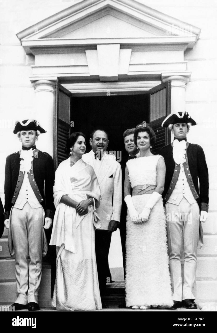 l-r, center four: Pakistan President Mohammed Ayub Khan, his daughter ...